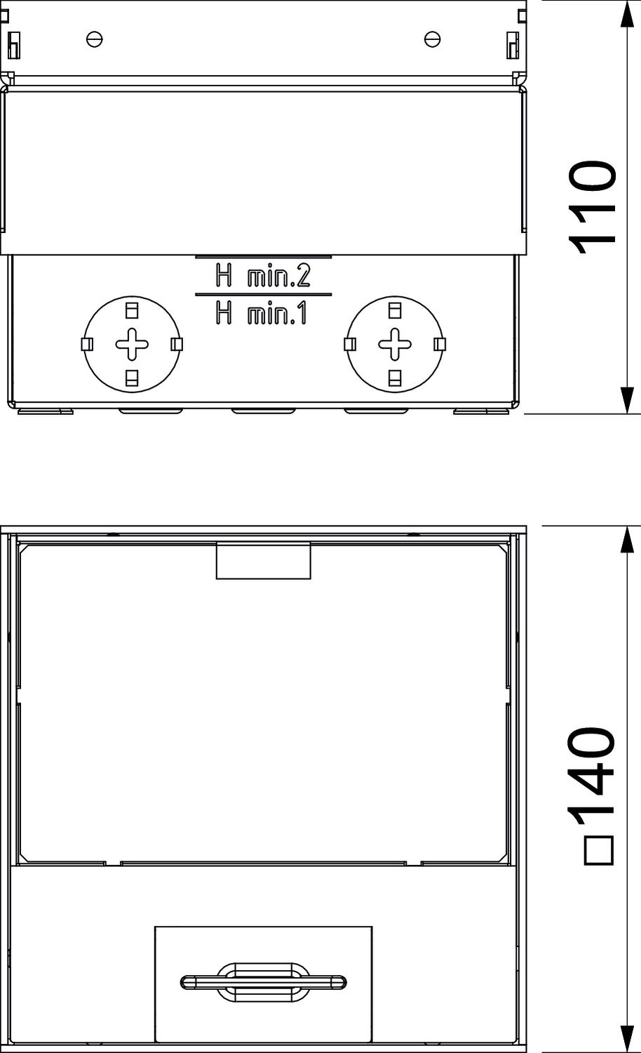 UDHOME2 floor socket, with cord outlet, with floor covering recess, 2x ...